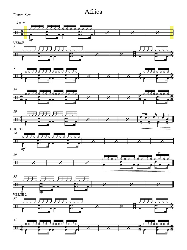 Africa NEW - Drum Set | PDF