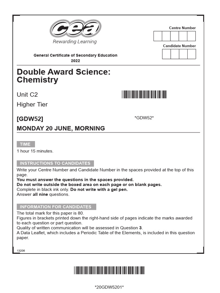 GCSE Double Award Science: Chemistry C2 | PDF | Chemical Reactions ...