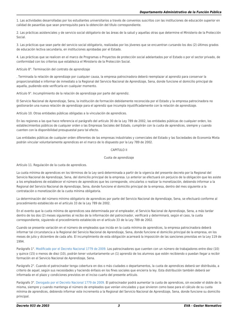 Decreto 933 de 2003 01 | PDF