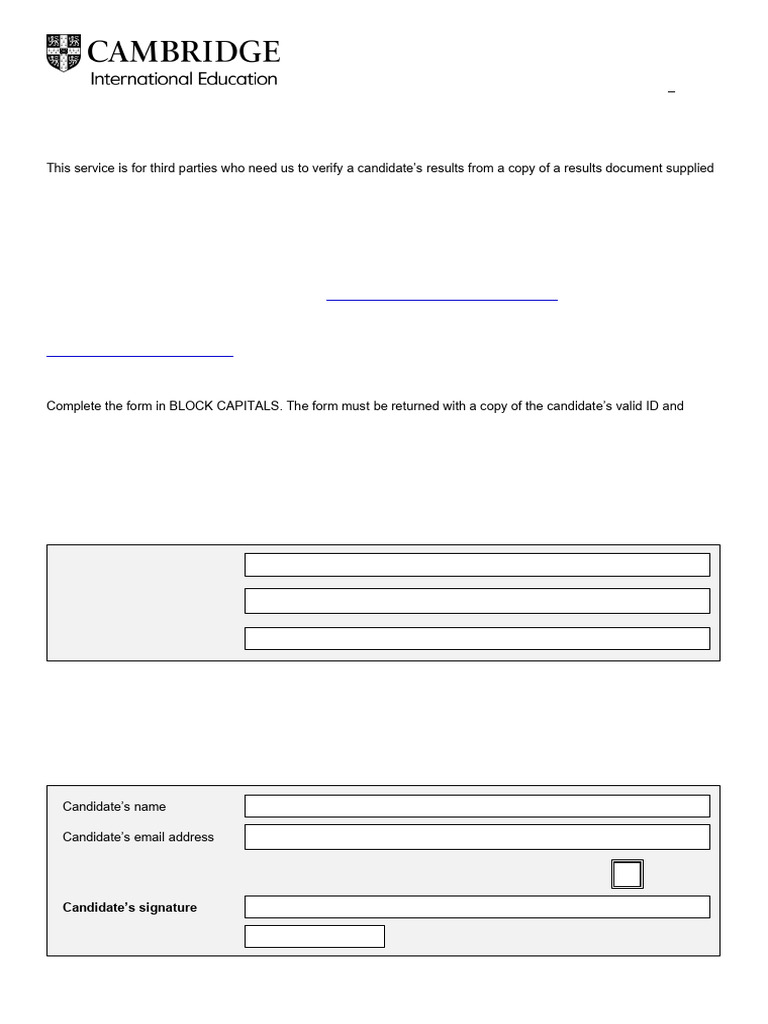 Third Party Verification of Results Application Results and ...