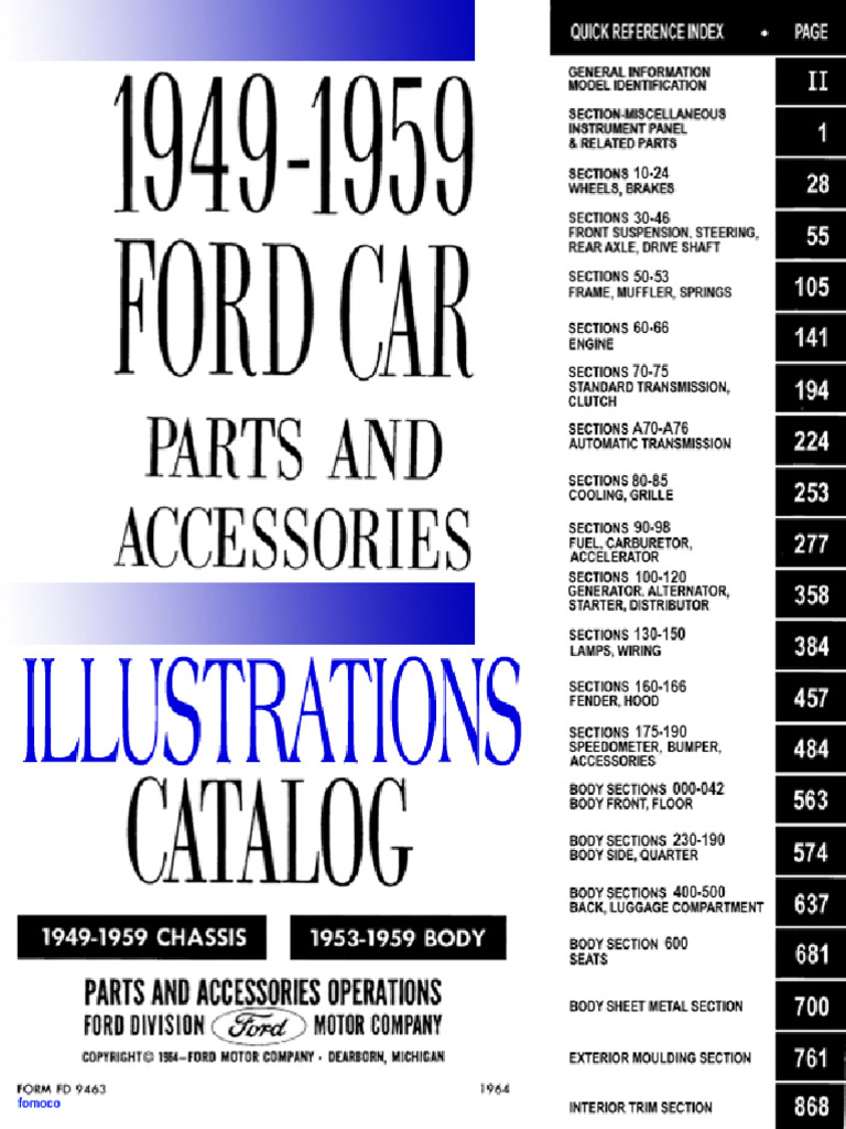 1949-1959 Ford Car Parts ILLUSTRATIONS Catalog | PDF