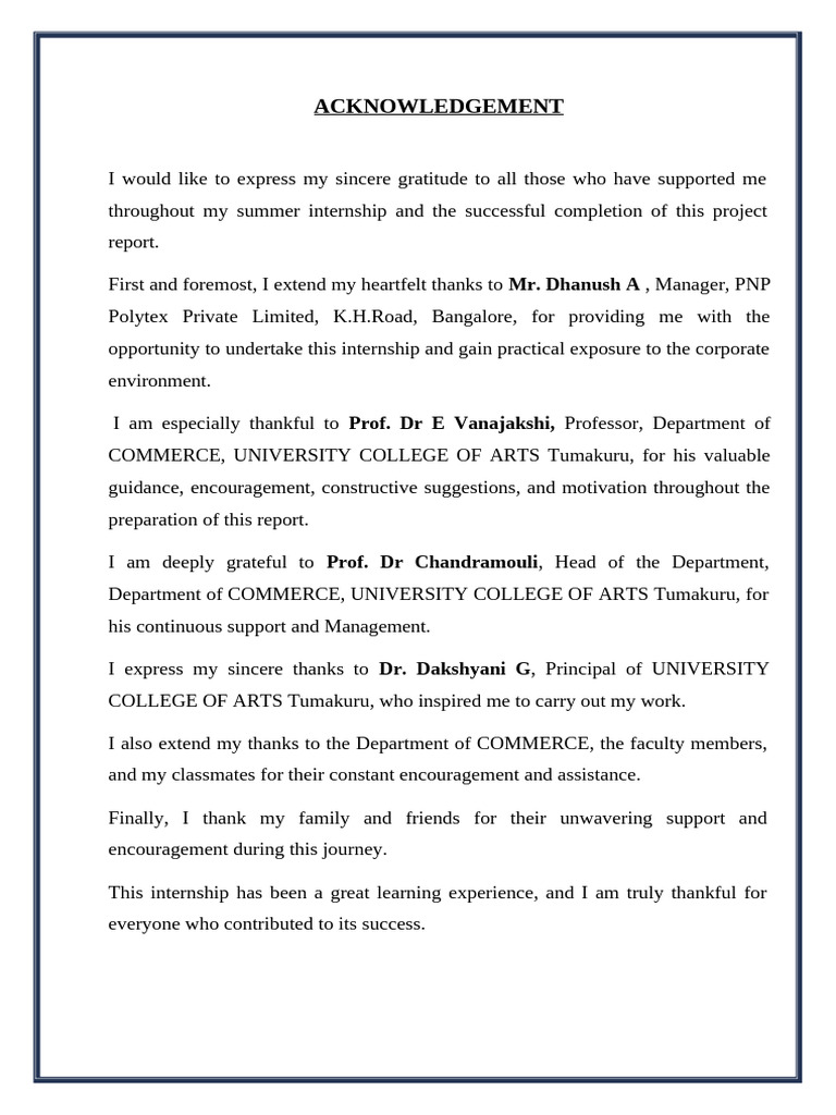 Acknowledgement and Cs | PDF