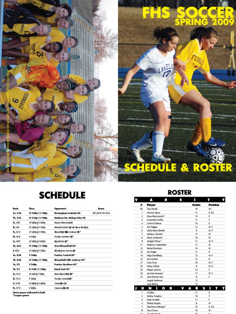 2009 Girls Soccer Program | PDF