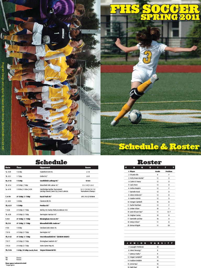 2011 Girls Soccer Program | PDF