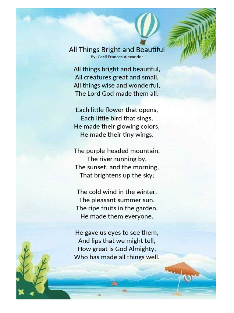 All Things Bright and Beautiful | PDF
