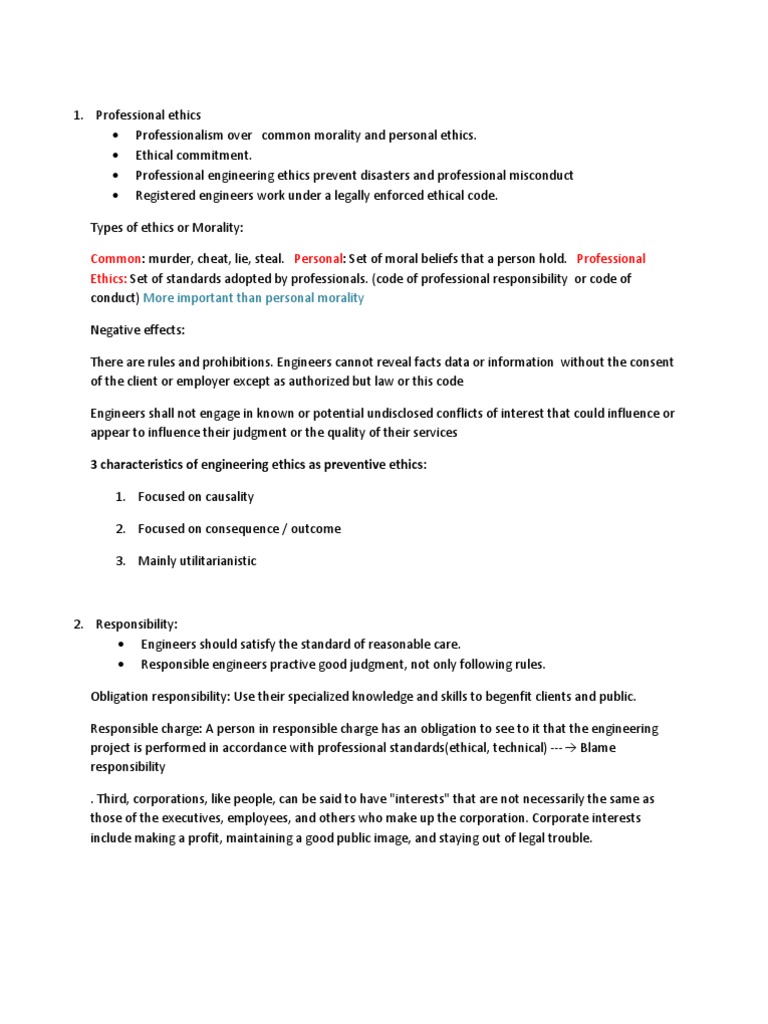 An Overview of Professional Engineering Ethics and Responsibilities ...