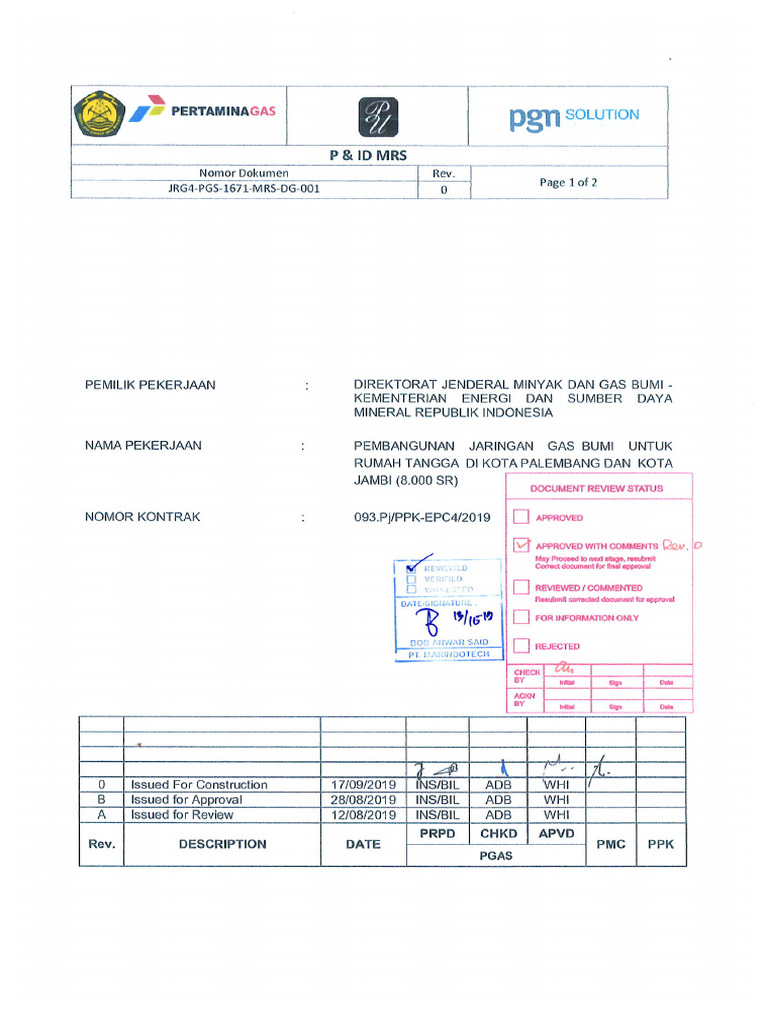 Jrg4-Pgs-1671-Mrs-dg-001 P & D Mrs - Rev. 0 | PDF