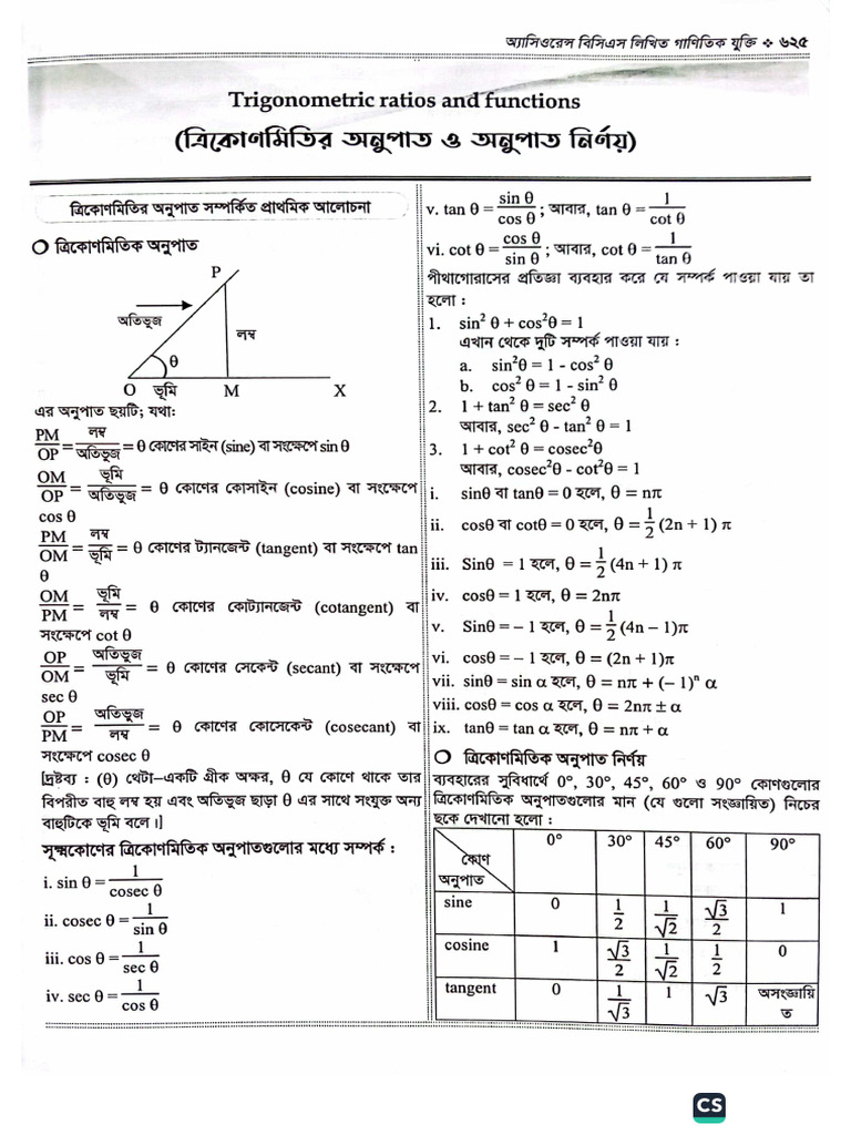 Trigonometric Ratios and Functions | PDF