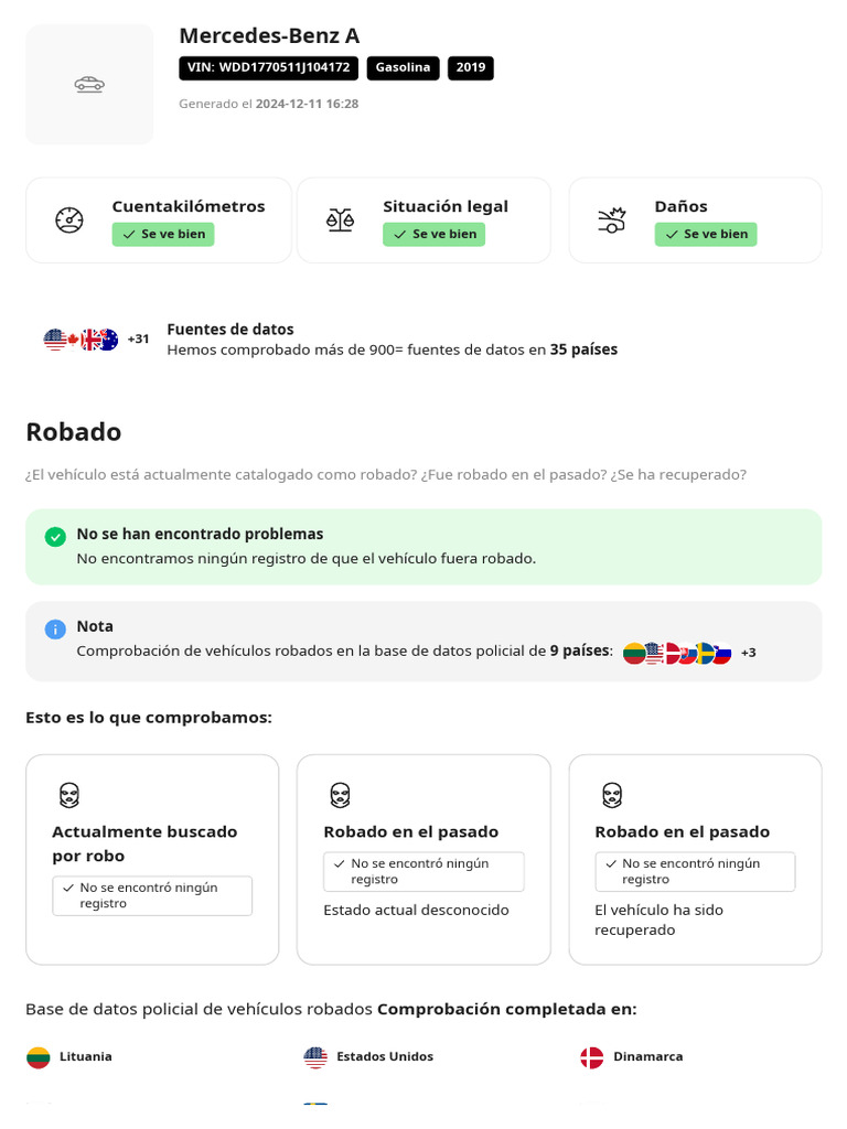 Informe de Verificación WDD177 | PDF | Industria automotriz | Coche