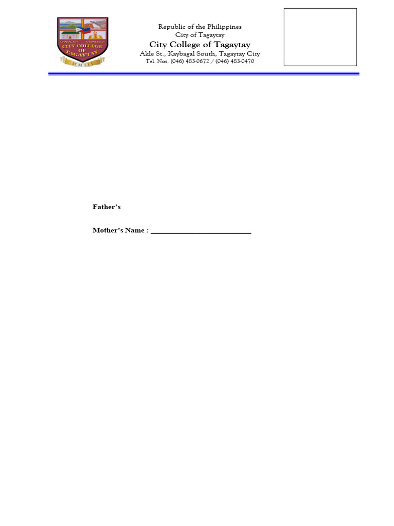 Student Information Form Template | PDF