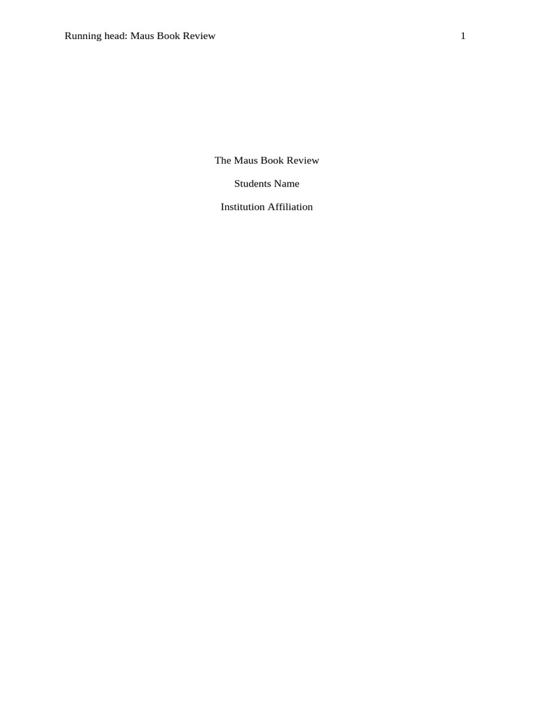 Maus Book Review (1) .Edited | PDF