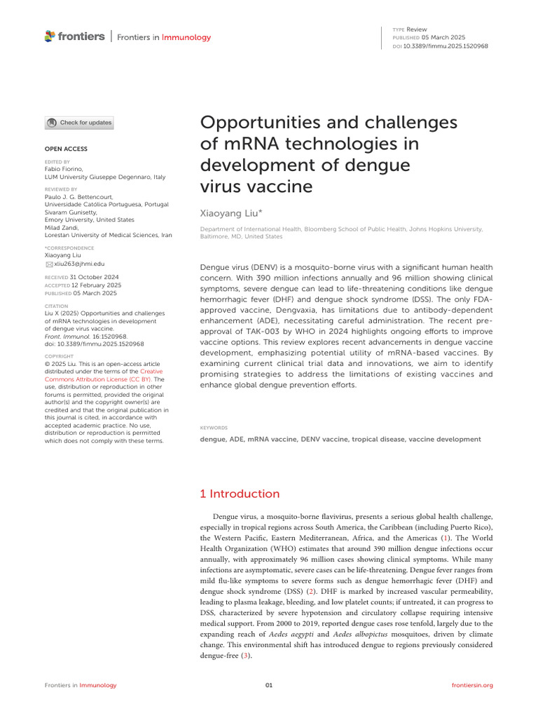 Opportunities and Challenges of MRNA Technologies | PDF | Vaccines ...