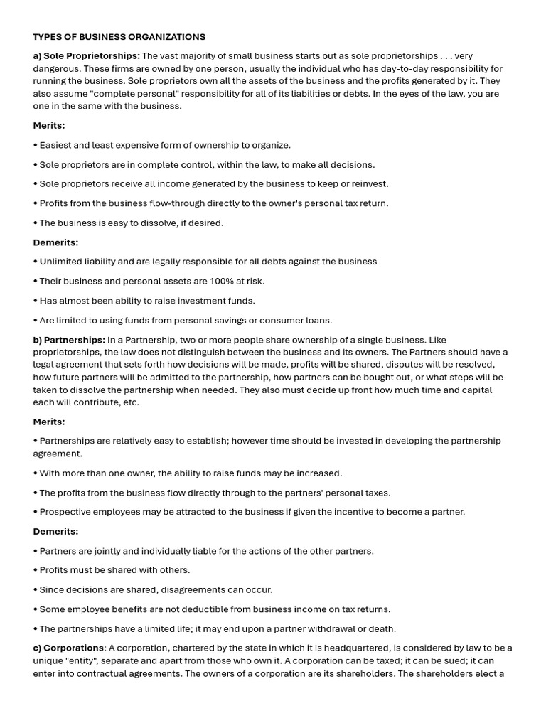 Types of Business Organizations | PDF | Motivation | Motivational