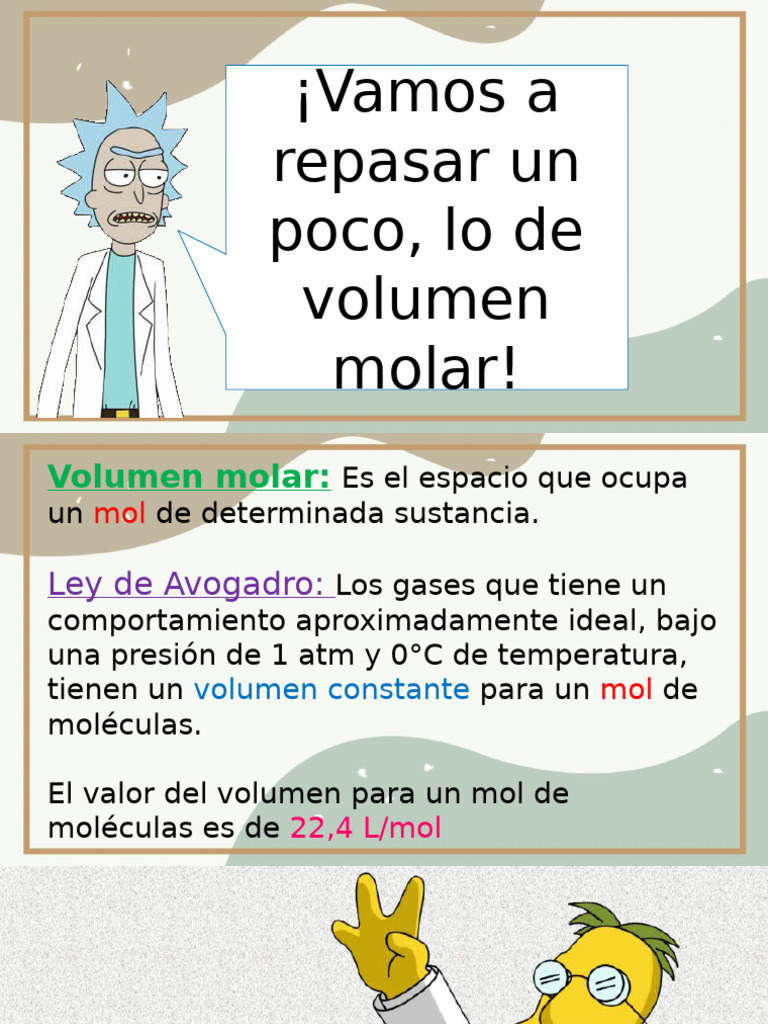 Volumen Molar y Reacciones Quimicas | PDF | Redox | Mole (Unidad)