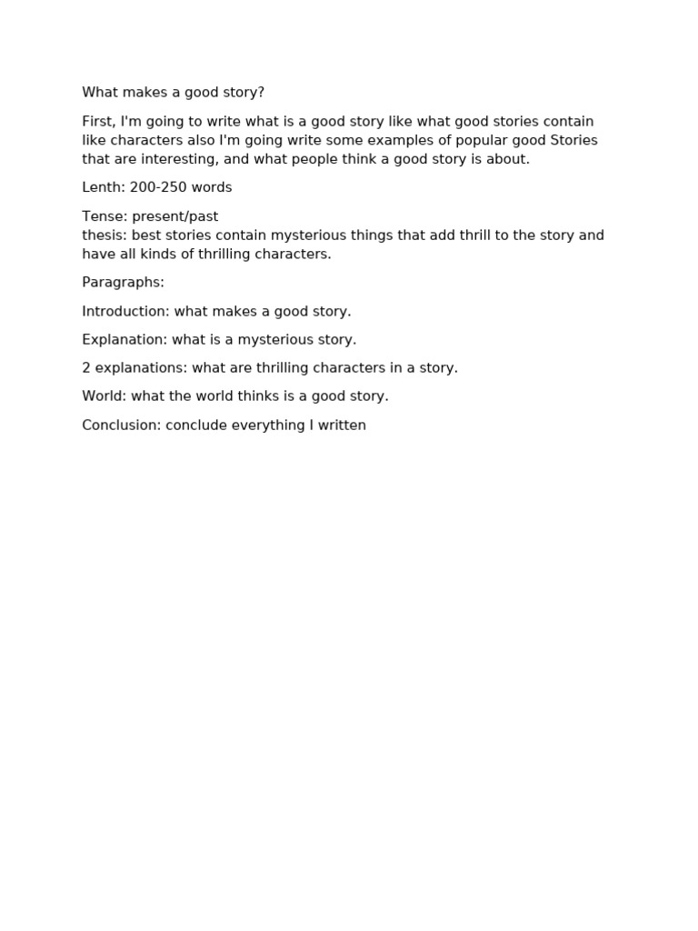 What Makes A Good Story | PDF