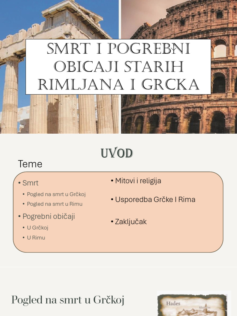 SMRT I Pogrebni Obicaji Starih Rimljana I Grcka | PDF