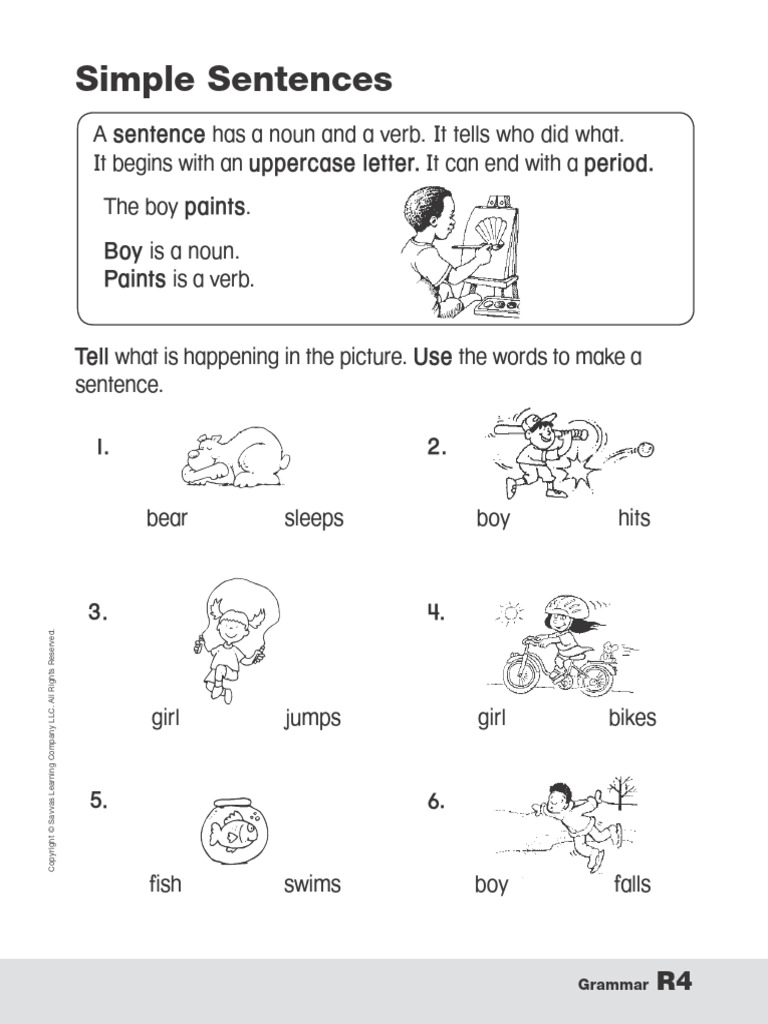 Review - Simple Sentences | PDF