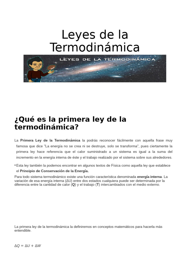 Leyes de La Termodinámica 2025 | PDF | Calor | Termodinámica