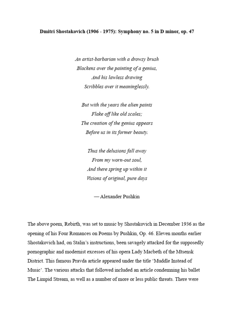 Shostakovich Symphony No. 5 | PDF | Symphony | Elements Of Music