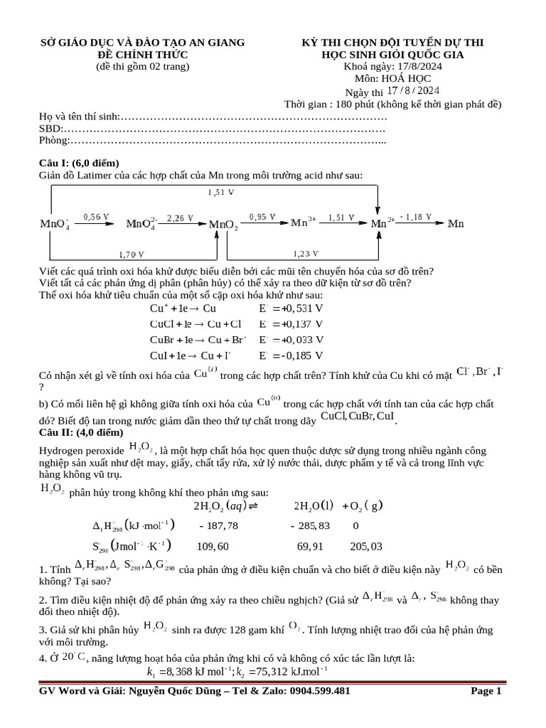 2024-2025 Hsg Quốc Gia an Giang - File Đề | PDF