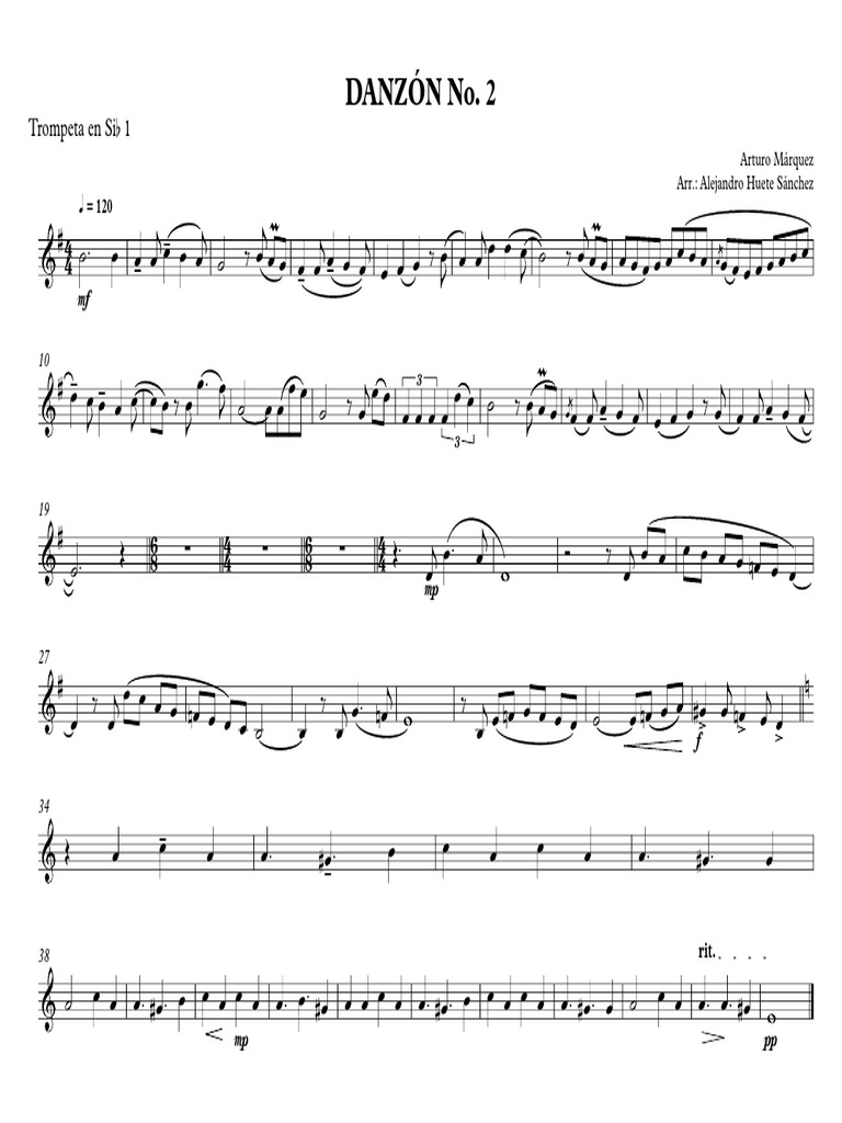 Danzón 2 Intro MD - Trompeta en Sib 1 | PDF