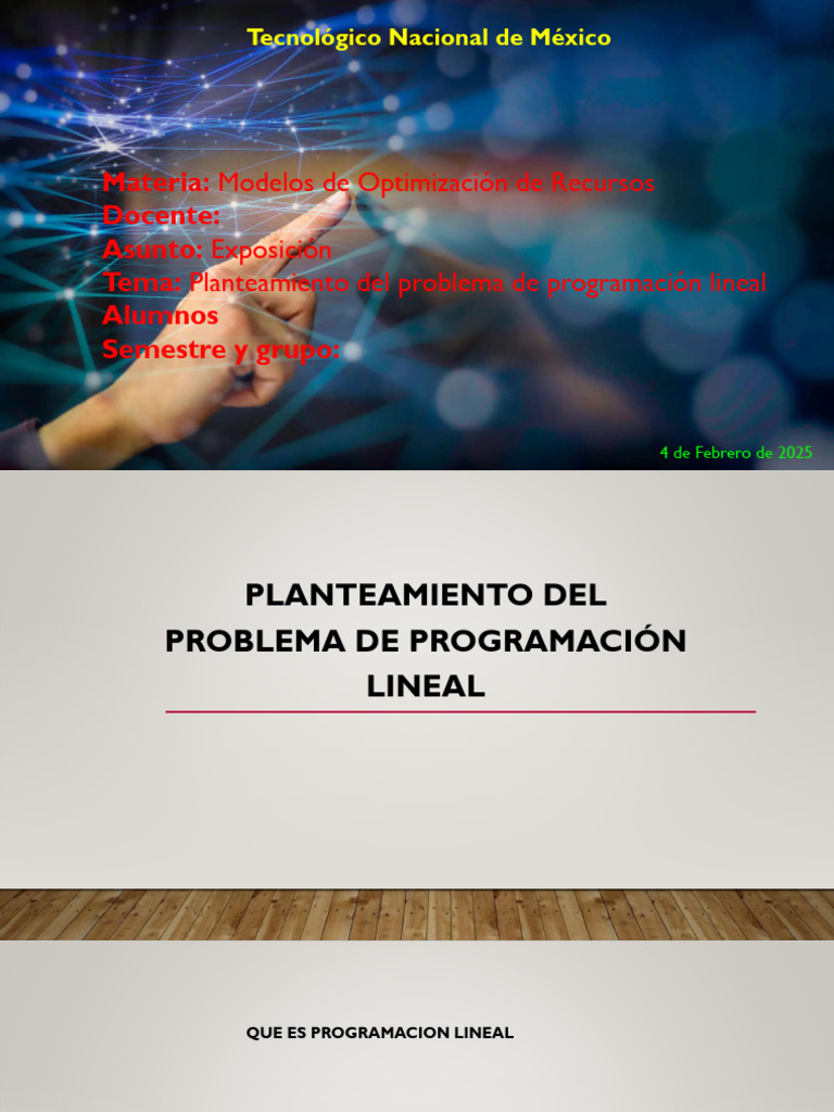 Planteamiento Del Problema de Programacion Lineal | PDF | Programación lineal | Optimización ...