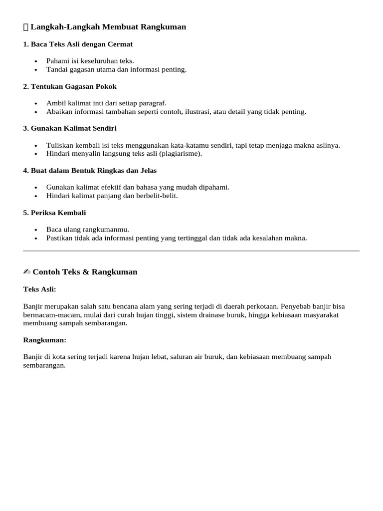 Cara Membuat Rangkuman | PDF
