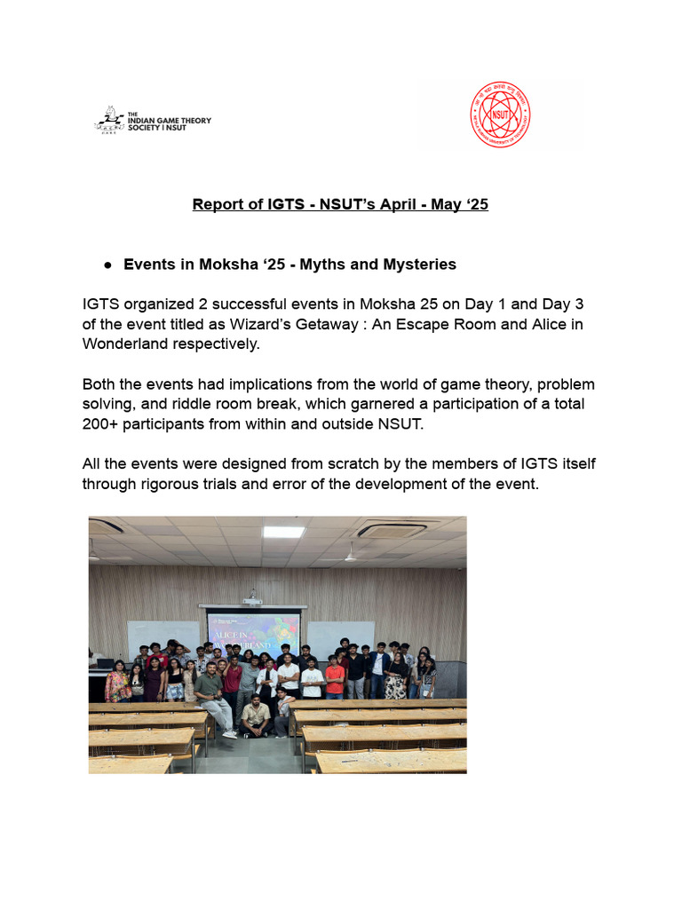 IGTS WorkReport April - May'25 | PDF