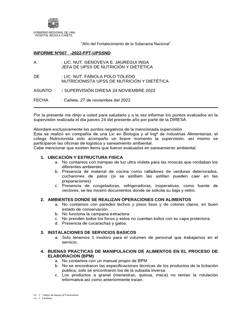 Informe Supervision Diresa Nov. 2022 | PDF