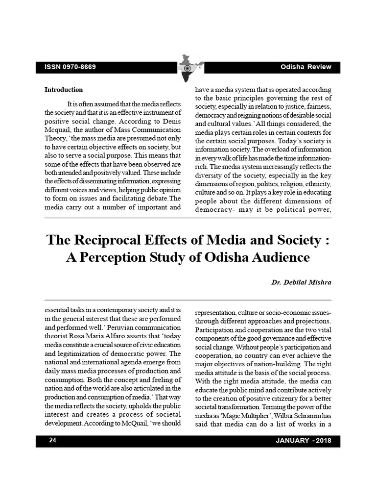 The Reciprocal Effects of Media and Society | PDF | Information ...