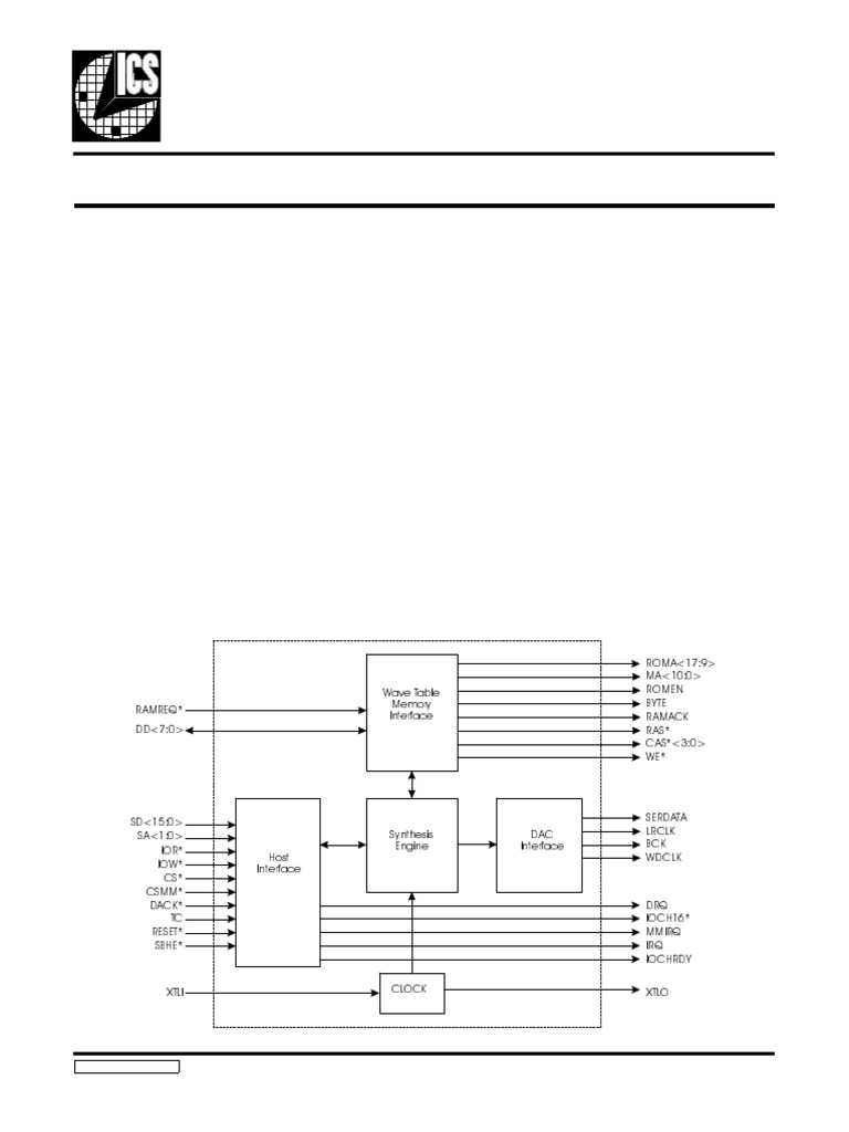 ICS WaveFront 2115 datasheet | PDF | Dynamic Random Access Memory | Input/Output