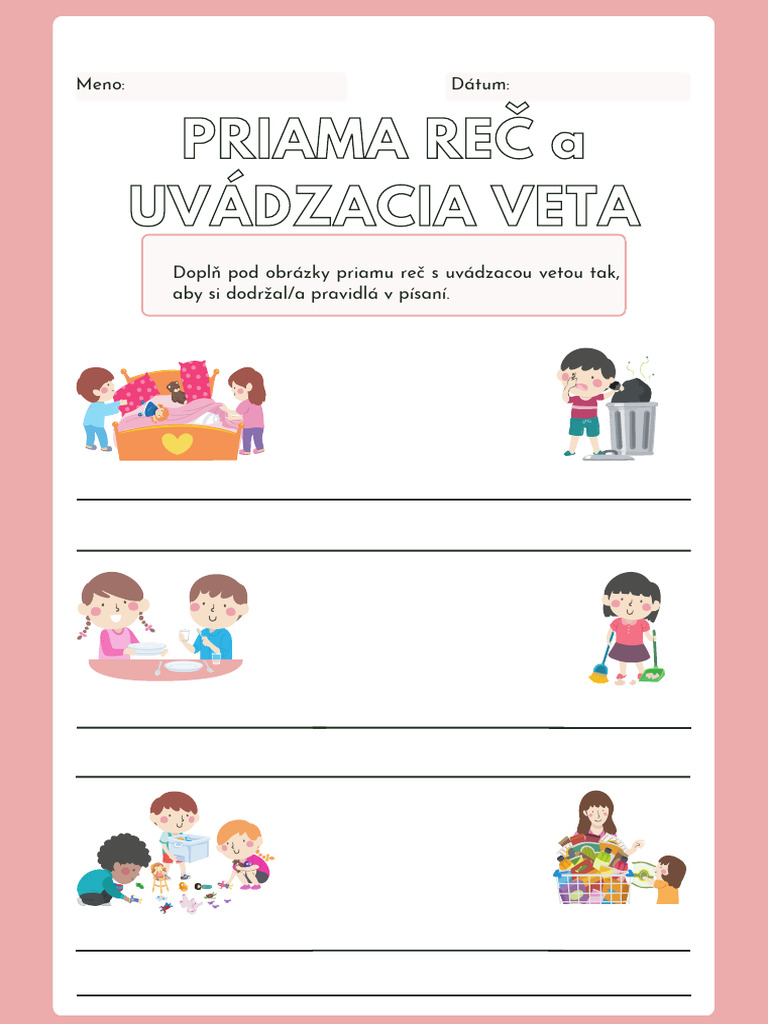 Priama Reč a Uvádzacia Veta | PDF