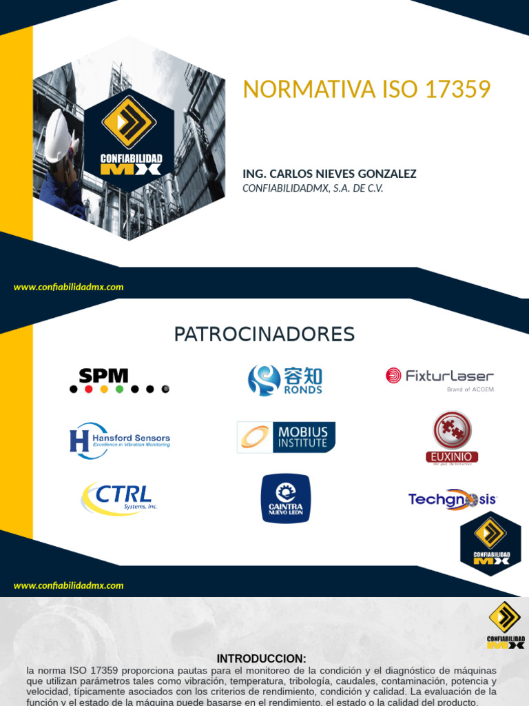 Presentacion Norma Iso 17359 | PDF | Ingeniería de confiabilidad | Riesgo