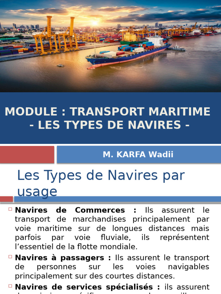 Types de navires en transport maritime | PDF | Bateaux | Navire de charge