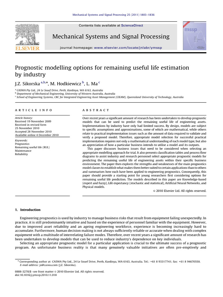 Prognostic Models for RUL Estimation | PDF | Kalman Filter | Prediction