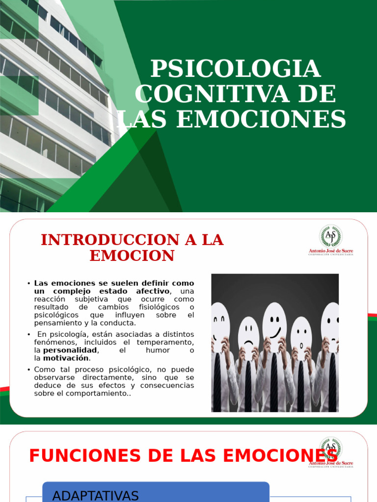 Psicologia Cognitiva De Las Emociones Vieja Pdf Las Emociones Temor