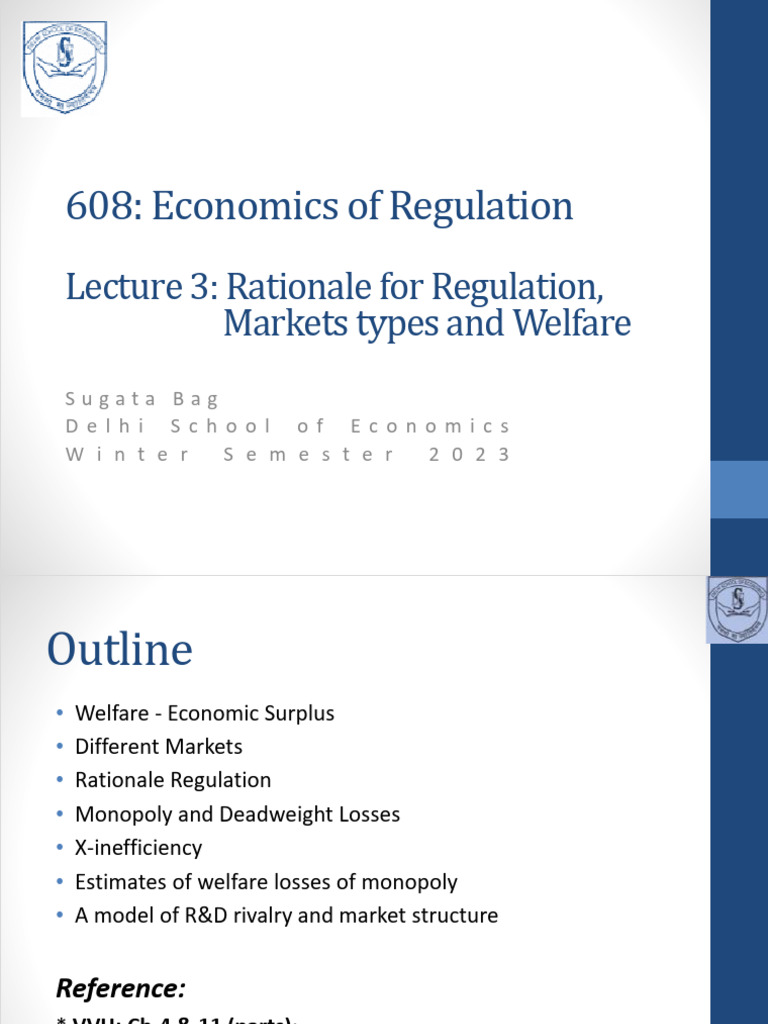 Lec 3 - Rationale For Regulation | PDF | Perfect Competition | Welfare ...