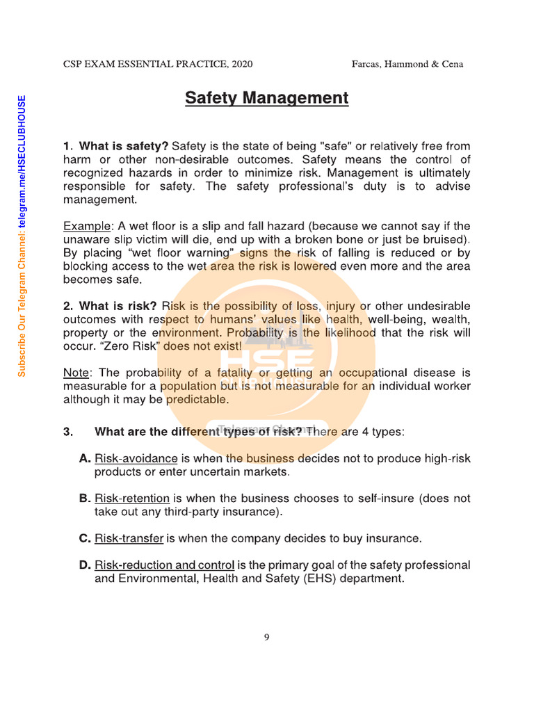 CSP Safety Management | PDF