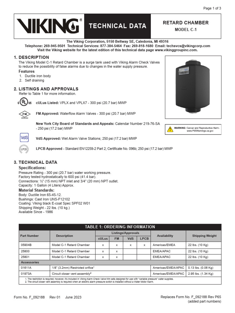 Technical Data: 1. Description | PDF | Water | Valve