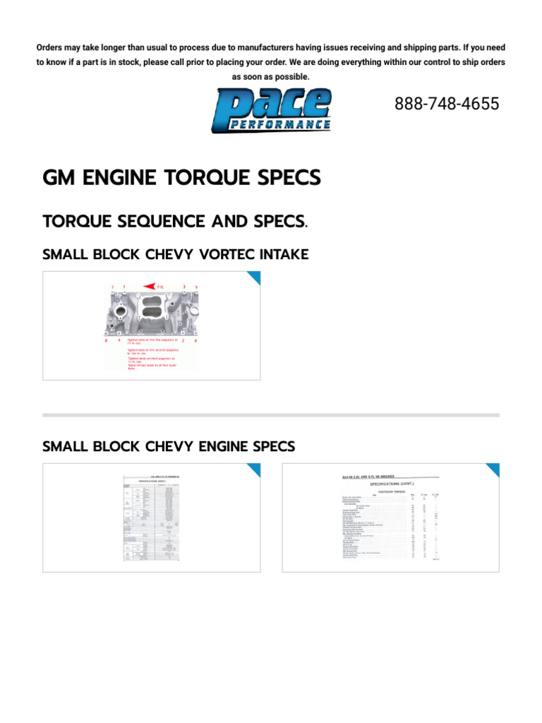 GM Engine Torque Specs | PDF