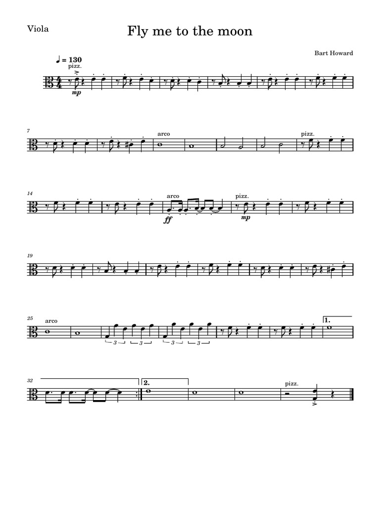 Fly Me To The Moon-Viola | PDF