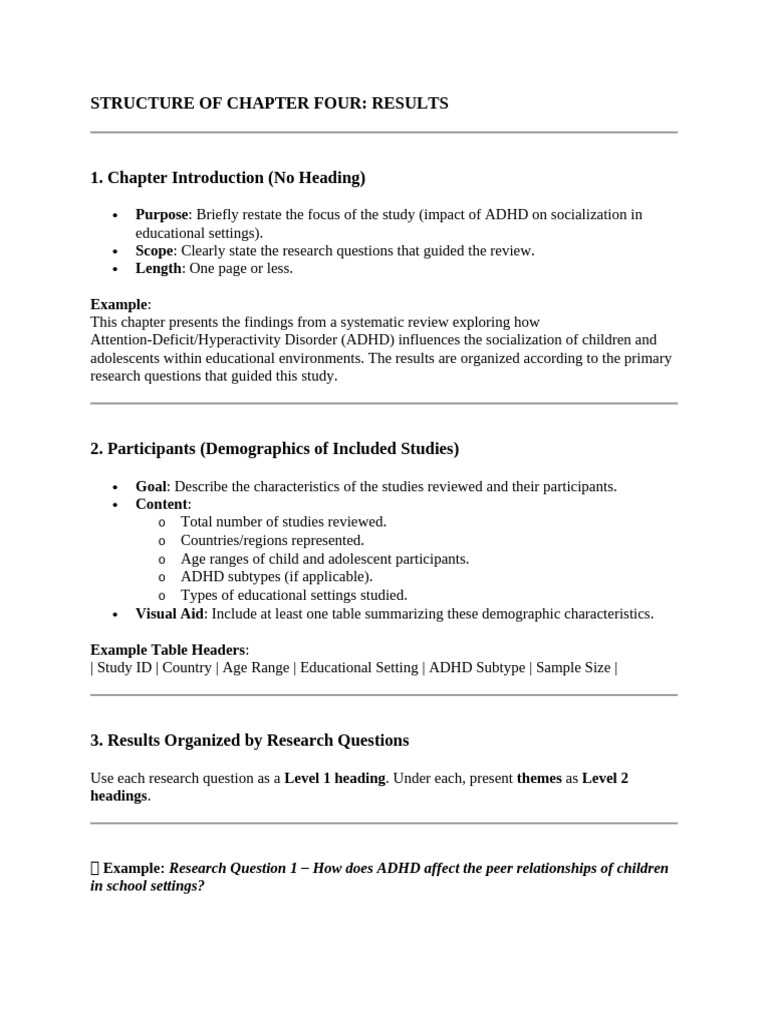 Structure of Chapter Four Aa1 | PDF | Attention Deficit Hyperactivity ...
