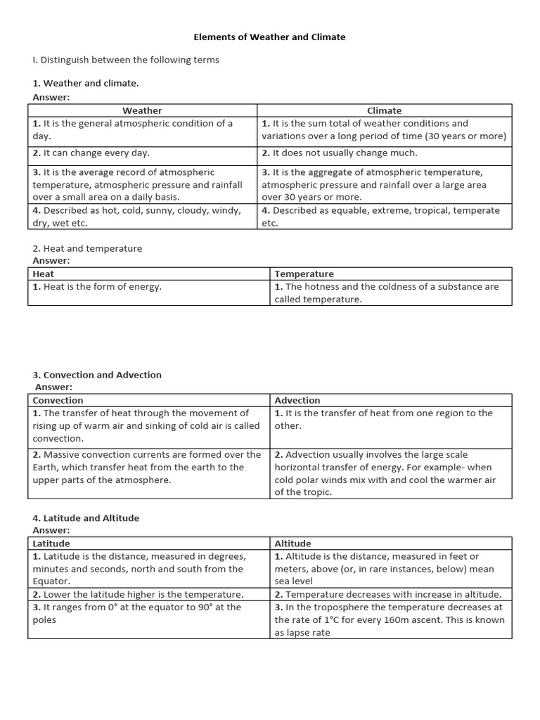 Elements of Weather and Climate | PDF | Atmosphere Of Earth | Convection