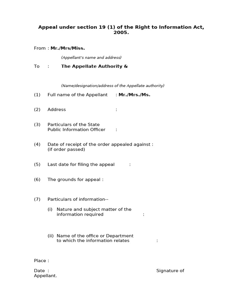 First Appeal Central Govt | PDF