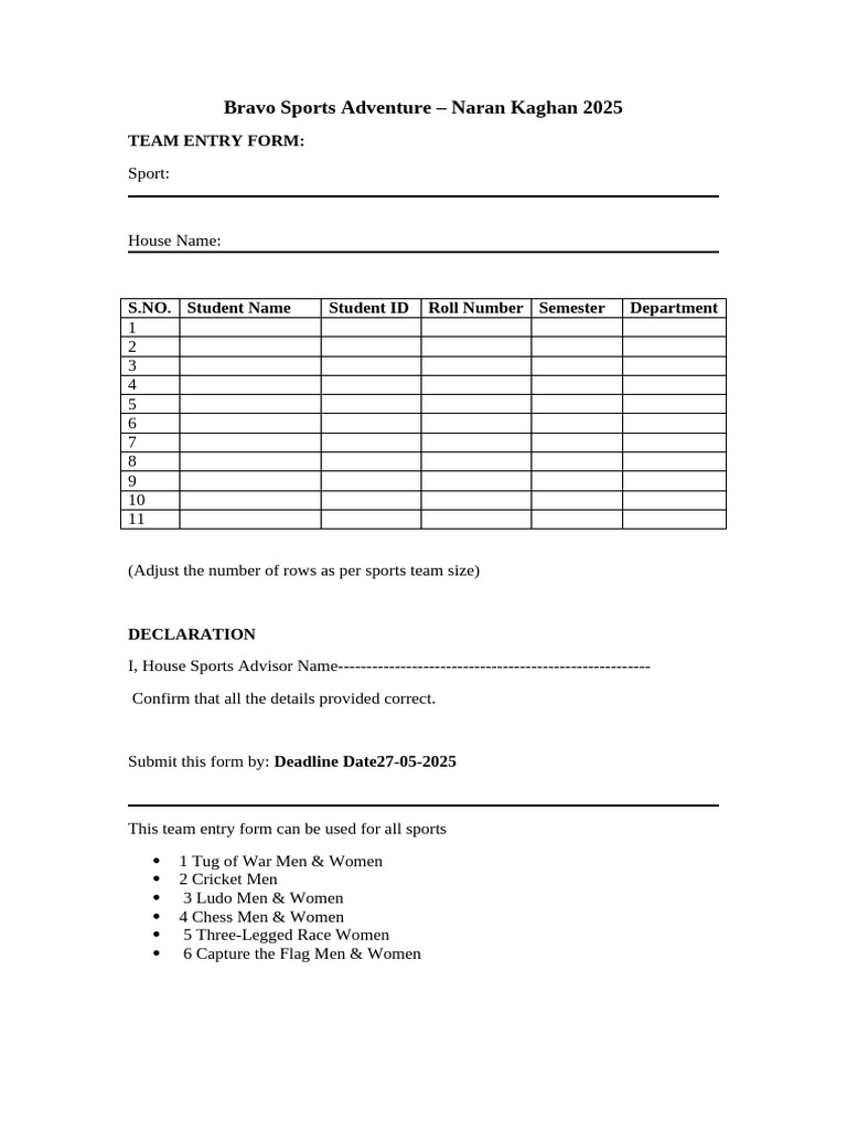 Entry Form | PDF