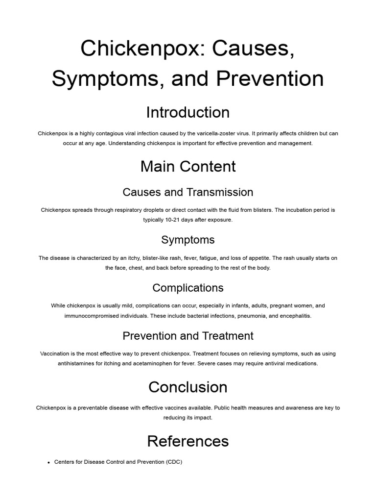 Chickenpox Research Paper | PDF