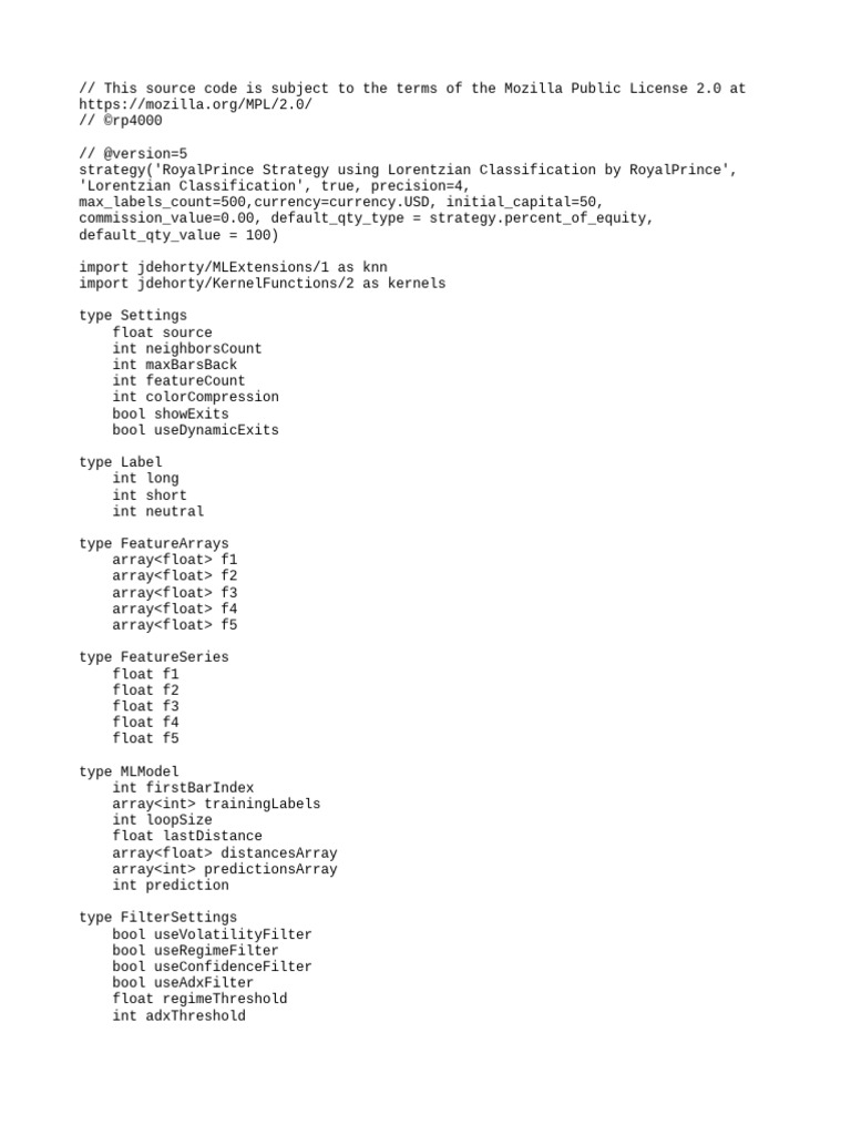 Lorentzian Classification Strategy - Teamviewer | PDF | Prediction | Regression Analysis