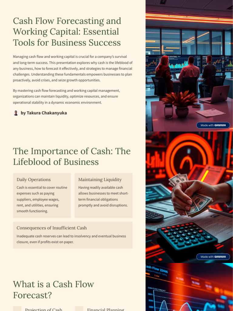 Cash Flow Forecasting and Working Capital Essential Tools For Business ...