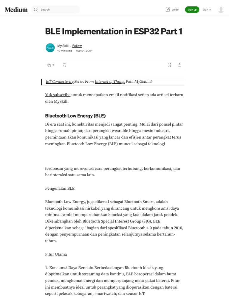 BLE Implementation in ESP32 Part 1 | PDF