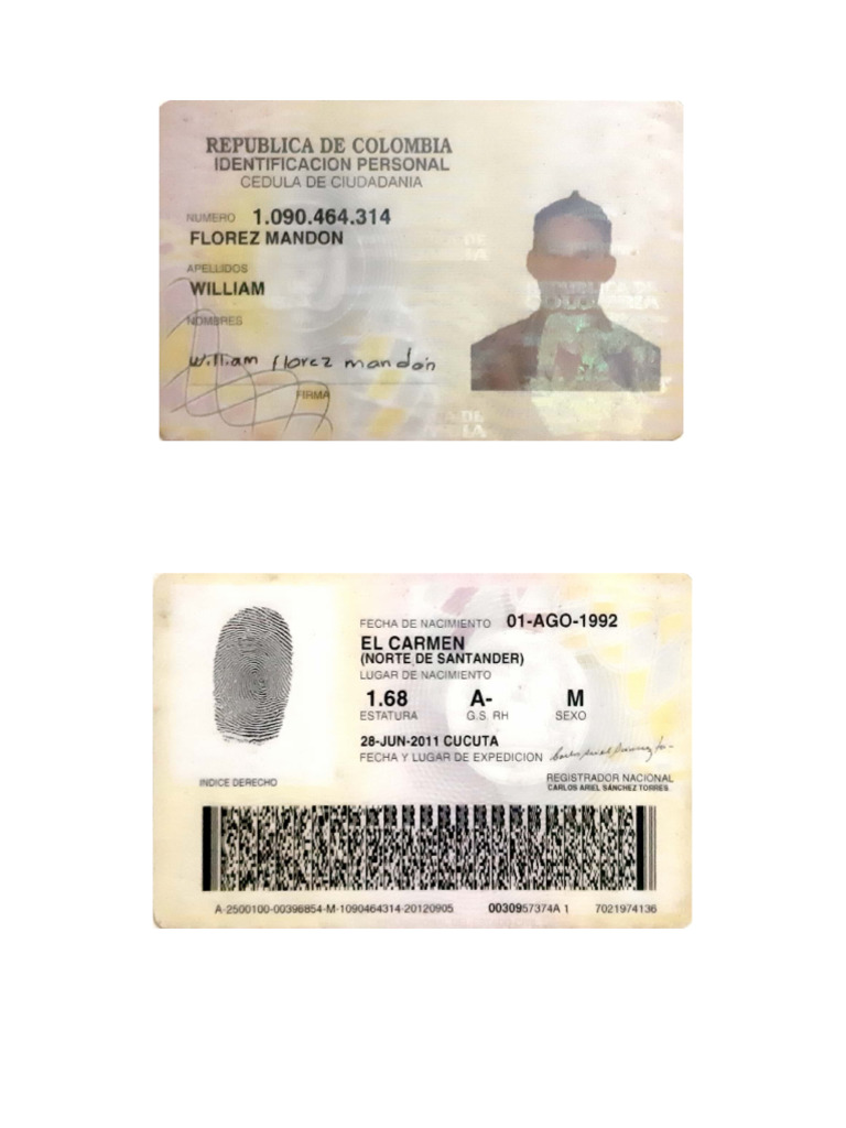 CEDULA William Flórez Mandón | PDF